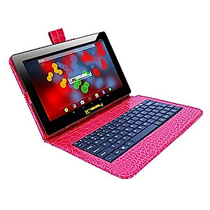 LINSAY 10.1" 1280x800 IPS Screen 2GB RAM 32GB Android 11 Tablet with Red Crocodile Style Keyboard