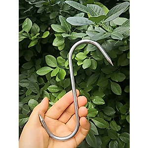 JY-MARINE Meat Hooks Stainless Steel S Hooks Metal Hangers Hanging Hooks for Kitchen, Work Shop, Bathroom, Garden (6 inch)