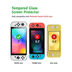 Bioton Tempered Glass Screen Protector Compatible with Nintendo Switch OLED Model 2021 [EZ Kit] [Automatic Alignment] - 2 Pack