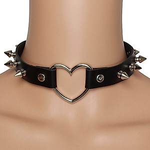 MILAKOO Black Pu Leather Choker for Women Gothic Rock Studded Emo Spiked Choker Punk Accessories