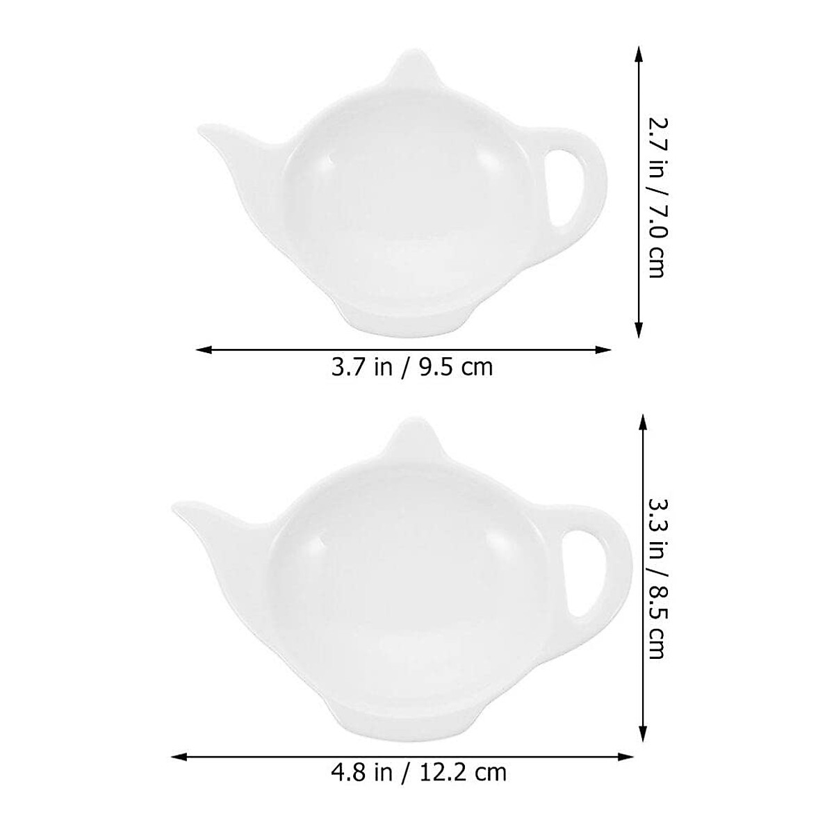 BESTonZON 2pcs Ceramic Tea Bag Saucer Spoon Stand Rev Coffee Ceramic Tea Bag Holder Teapot Shaped Tea Bag Holder Tea Bags Decor Soy Sushi Dipping Bowls Side Dish Bowl Tea Bag Coaster Classic