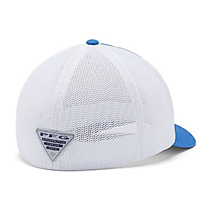 Columbia Unisex PFG Mesh Hooks Ball Cap, Vivid Blue/Silver, Large/X-Large
