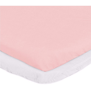 aBaby Waterproof Bassinet Mattress Protector & Bassinet Sheet Combo – Durable Bassinet Sheet & Mattress Protector for Babies – Made in USA - Pink, 15" x 33"
