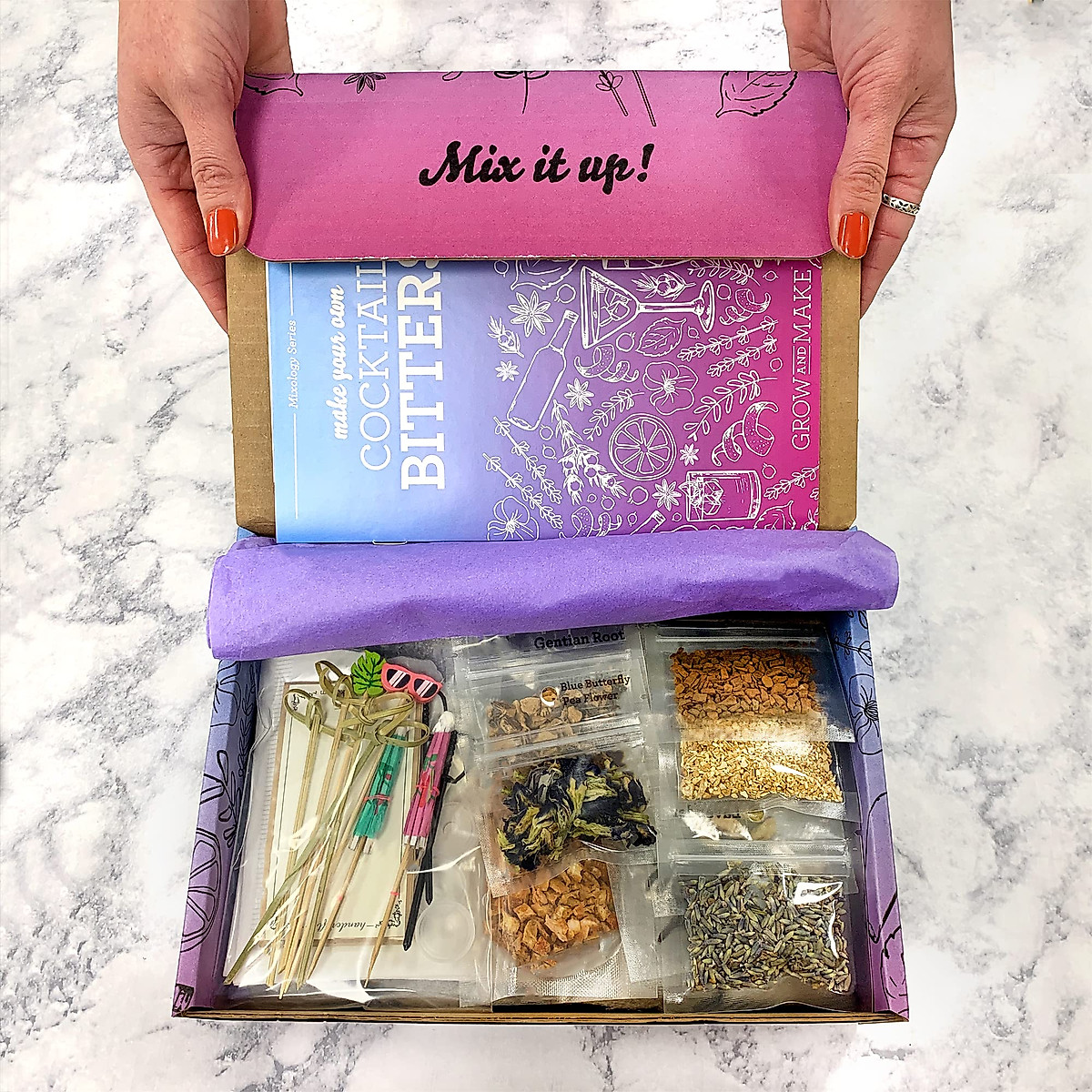 DIY COCKTAIL BITTERS Making Kit - Grow and Make Mixology Series color changing cocktails and customized mocktails become Your Own Drink Master