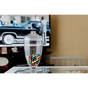 Huang Acrylic Clear Tall Apothecary Jar Centerpiece, Decorative Candy Cookie Display, Elegant Wedding Display, Home Decor Organizer Kitchen Canisters 6 x 6 x 11.5 inches