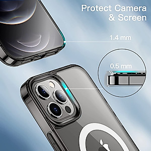 Clear for iPhone 14 Pro Max Case Compatible with Magsafe Military Grade Tested Hard PC with Soft Edges Cover Slim Shockproof Case for 14 Pro Max 6.7 Inch Clear