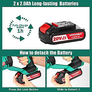HYCHIKA 20V 2000mAh Lithium Battery for HYCHIKA 20V Reciprocating Saw