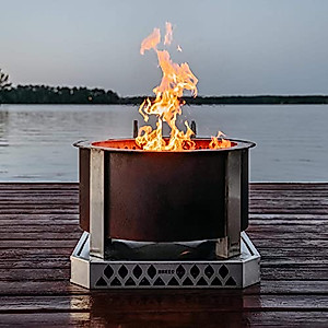 Breeo Base X24 (25.6 Inch) | Fire Pit Deck Protector | Stainless Steel | USA Made