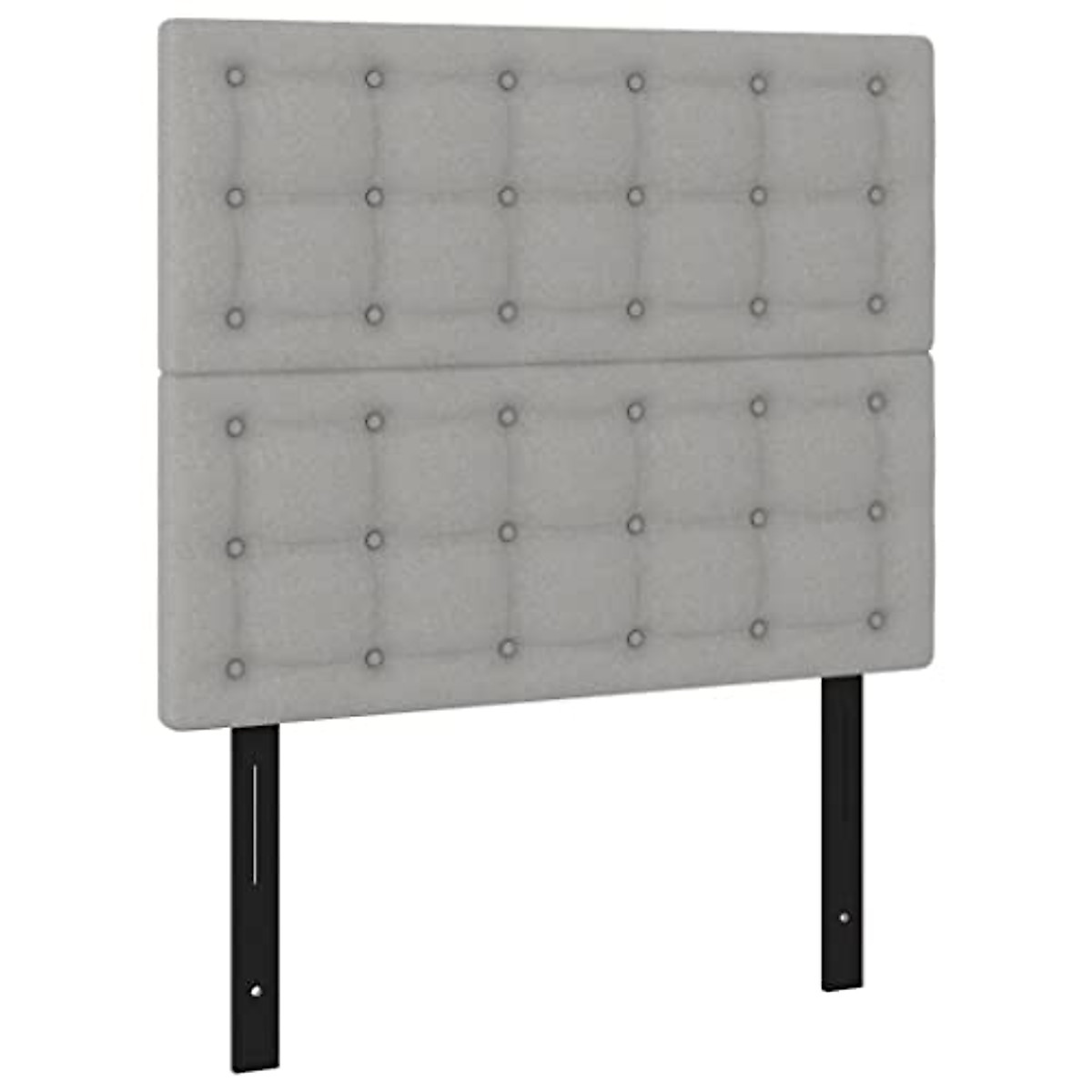 vidaXL Bed Frame, Box Spring Bed Single Platform Bed, Bed Frame Mattress Foundation with Headboard for Bedroom, Light Gray Twin XL Fabric