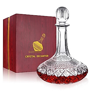 Paysky 50oz Wine Decanter Crystal Bottle for Wine with Stopper- Top Red Wine Decanter Carafe Bottle with Luxury Box .Elegant Gift for Men/Women