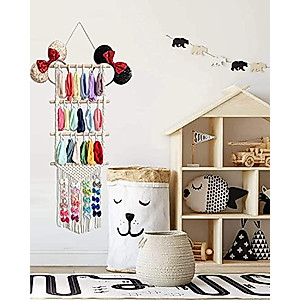 FINASKASU Large Headband Holder Hair Bows Organizer for Girls Hair Bows and Headbands Organizer, Hair Bow Holder Hanging Baby Girl Headbands Storage Organizer for Wall