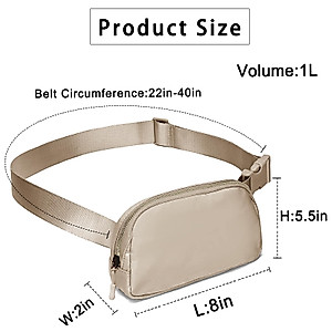 Amazerbst Belt Bag, Fanny Pack, Everywhere Belt Bag,40 Inch Adjustable Strap,Belt Bag for Women and Men,Waterproof (BROWN)
