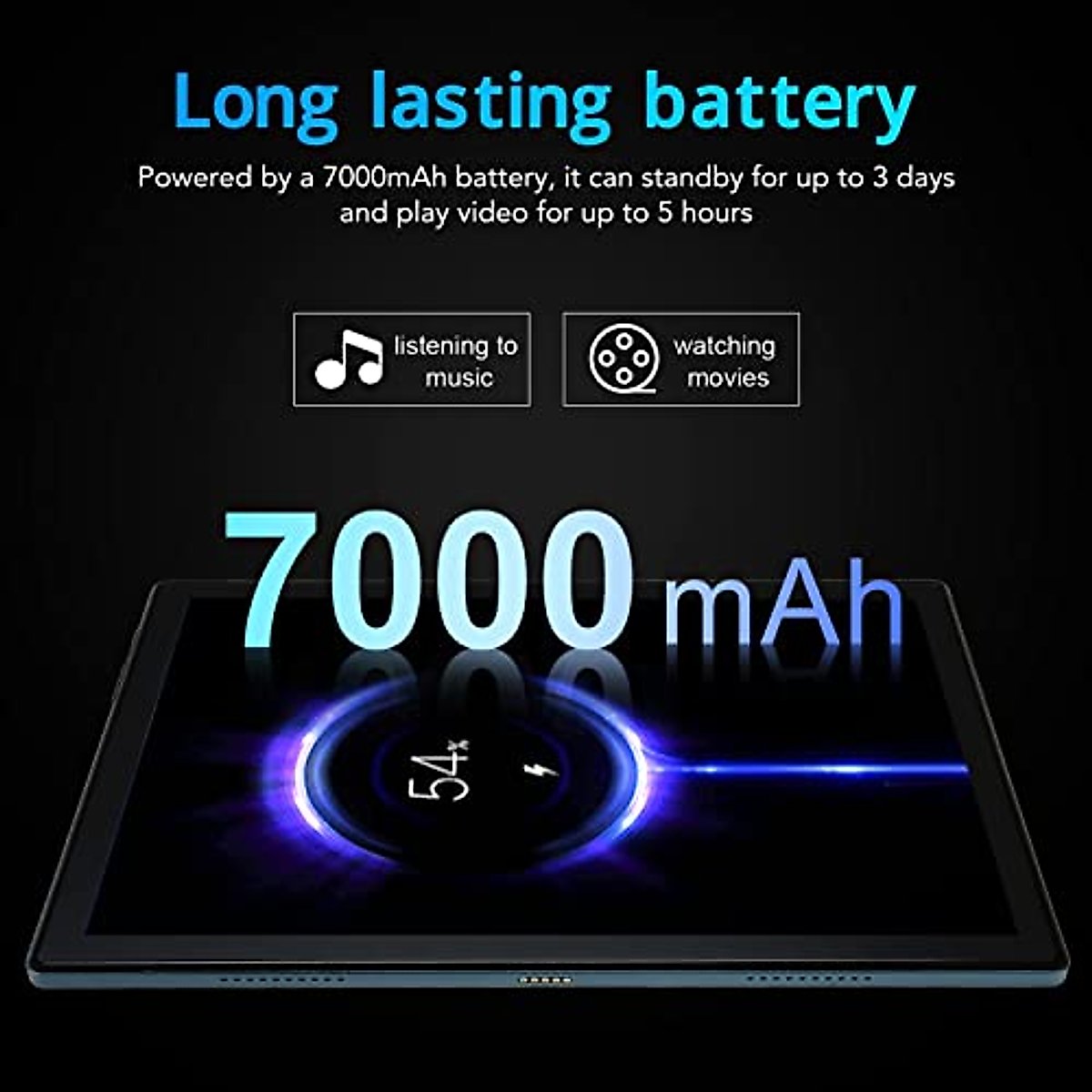 Android 12 Tablet 10.1 Inch Tablet, Octa Core CPU 12GB RAM 256GB ROM, Support 4GLTE, 5G WiFi, Dual Card Dual Standby, 8MP Front and 16MP Rear Cameras (Blue)