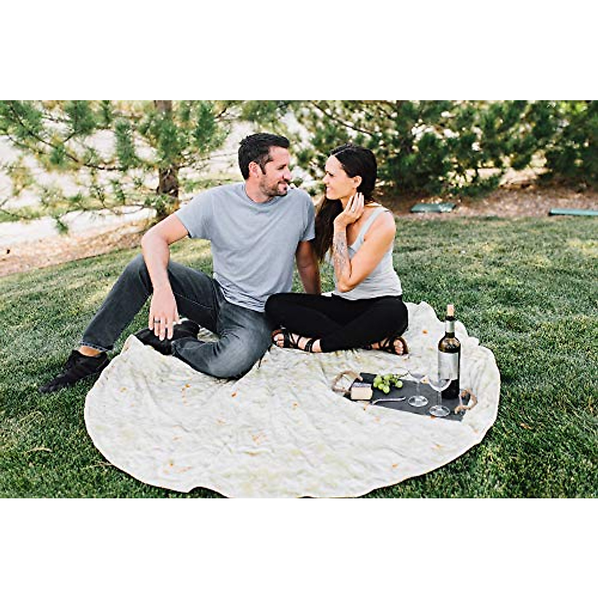 Burrito Wrap Novelty Blanket - Perfectly Round Tortilla Throw (6' Diameter)