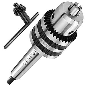 HNBun 1/32" - 5/8" MT2 Drill Chuck for Lathe, Heavy Duty Drill Press Chuck Adapter Converter with Quick Change MT2 Shank with Chuck Key