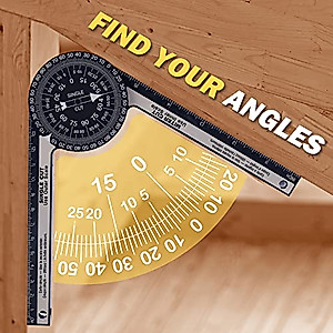 Angle Finder Miter Saw Protractor for Corner Measuring | Cool Gadgets for Making Crown Molding | Woodworking Tools for Carpenter Plumber All Building Trades | Miter Gauge Miter Angle Finder Tool Stuff