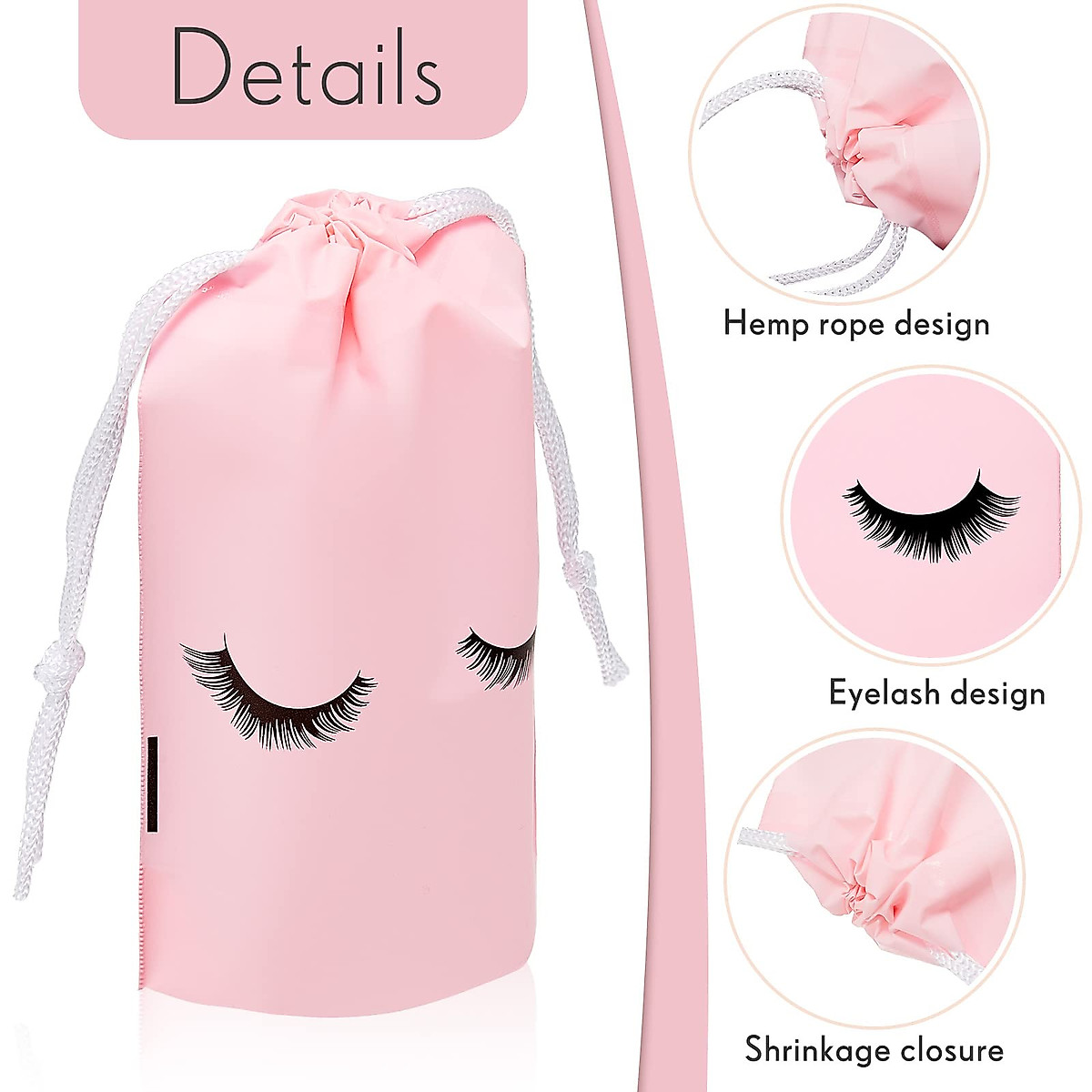 Reginary 60 Pieces Eyelash Cosmetic Bags Mini Small Lash Aftercare Bag Shampoo Bath Bags Plastic Organizer Jewelry Storage Gift Bag Pack for Travel Packaging Small Business, 3 Colors, 4 x 6 Inch