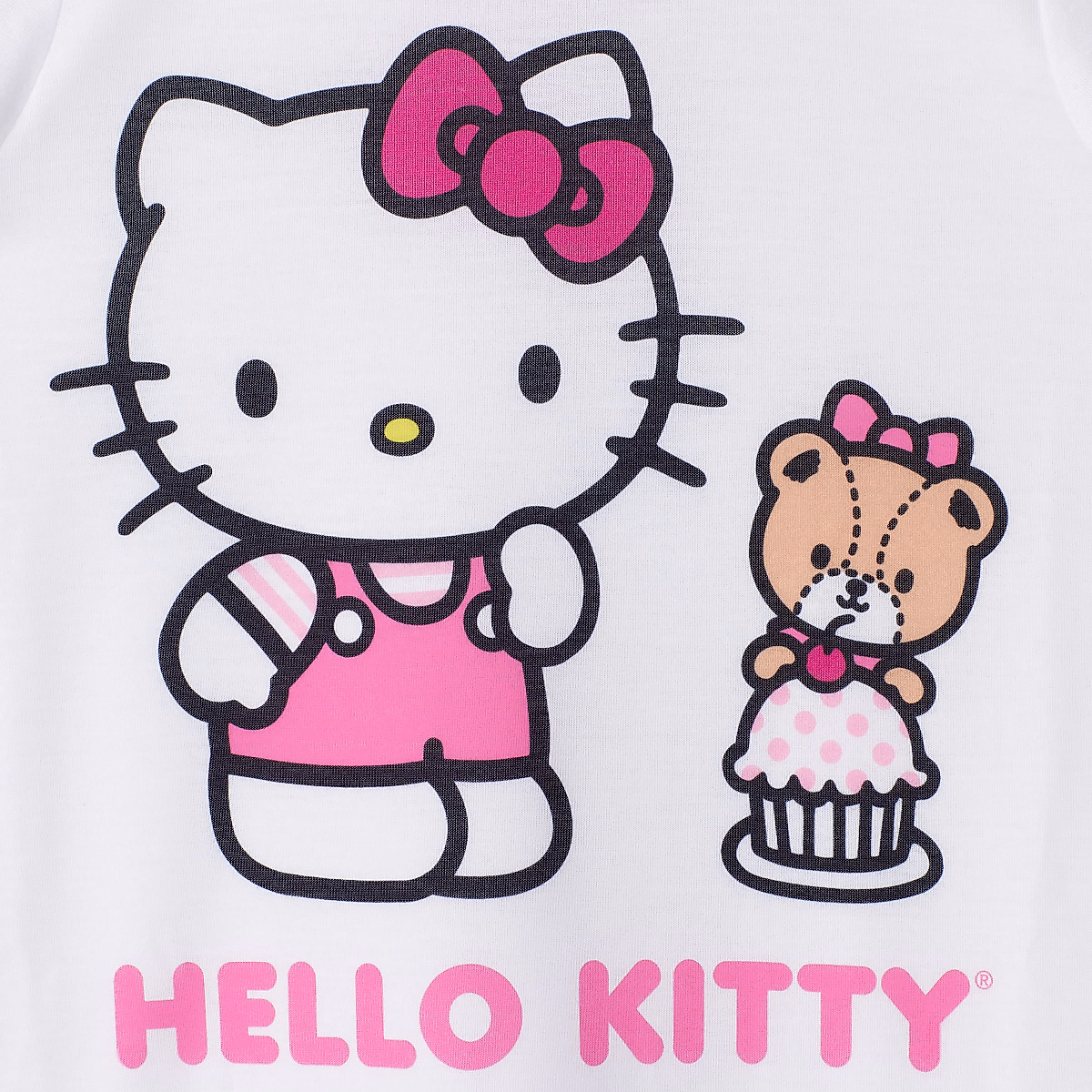 Hello Kitty Girls Pajama Pants and Sleep Shirt Sets 4 Piece PJ Top and Bottom Sleepwear Set for Girls Pajamas for Kids Pink