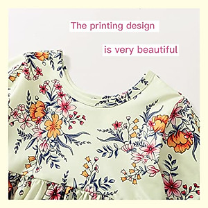 Weimuyuan Newborn Infant Baby Girl Pant Sets Floral Outfits Cute Baby Clothes Girl (Yellow, 3-6Months)