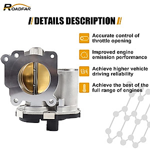 ROADFAR 3.0l Electric Throttle Body- Fit for Ford 500 Freestyle for Mercury Montego 2005 2006 2007 S20025(No Water Hose)