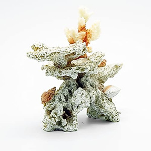 Emlymoly Aquarium Resin Ornament, Theme Decoration Fish Tank Aquarium Landscape (Coral Reef-A)