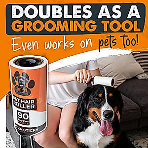 Mighty Paw Pet Hair Roller (5 Lint Roller Refills) | Extra Sticky Lint Rollers for Pet Hair. Travel Pet Lint Roller. Pet Hair Remover for Clothes, Pet Fur Remover. Dog Hair Remover for Couch Furniture