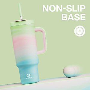 ENCOOL 40 oz Tumbler with Handle and Straw, 100% Leakproof Insulated Tumbler with Lid and Straw, Stainless Steel Travel Mug, Keeps Cold for 34 Hours, Car Cup Holder Friendly (Fairy)