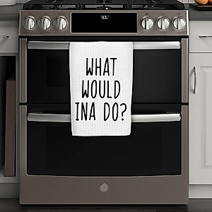 WCGXKO Ina Fans Gift What Would Ina Do Kitchen Decor Housewarming Gift Dish Towel Kitchen Towels Tea Towel (What Would Ina Do Towel)