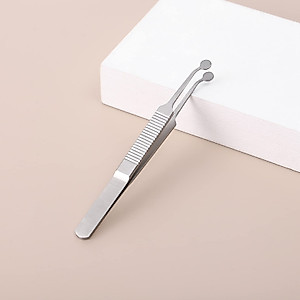 Meibomian Gland Expressor Stainless Steel Eyelid Massage Prevent Excessive Force for Dry Eyes (Round)