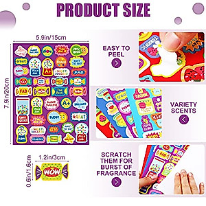 750 PCS Scented Motivational Stickers Scratch Sweet Scent Stickers Sniff Fruit Food Reward Stickers for School Classroom Supplies Teachers Student Awards Incentives (Dessert Scents, Classic Style)