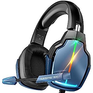Tatybo Gaming Headset for PS4 PS5 Xbox One PC Switch Mobile with Noise Canceling Mic, Gaming Headphones with Deep Bass Stereo Sound