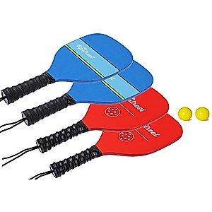 Upstreet Wood Pickleball Paddle Set | Pickleball Set or Pickleball Rackets Include Sling Bag, Ideal Indoor and Outdoor Pickle Ball Paddles for Men, Paddle Ball or Pickleball Paddles Set of 4 (Beach)