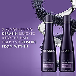 Nexxus Keraphix Shampoo for Damaged Hair Keraphix with ProteinFusion Silicone-Free with Keratin Protein and Black Rice 13.5 oz
