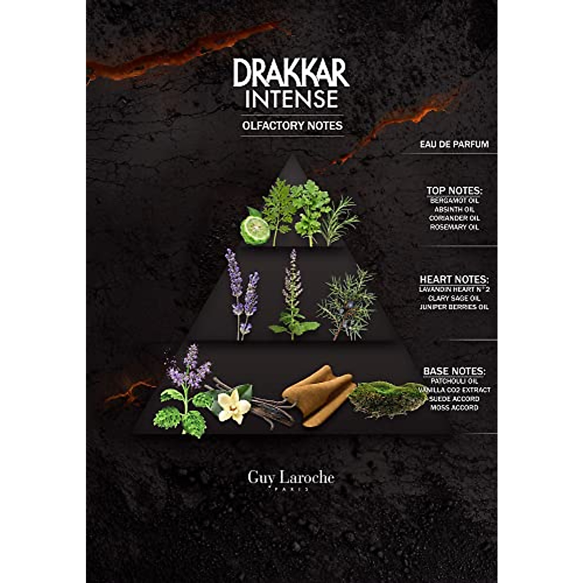 Drakkar Intense By Guy Laroche For Men - Long Lasting Eau De Parfum Cologne For Men - Preferred Men's Fragrances Of Vanilla, Bergamot, Rosemary, Clary Sage, And Patchouli Oil - EDP Spray - 3.4 Oz