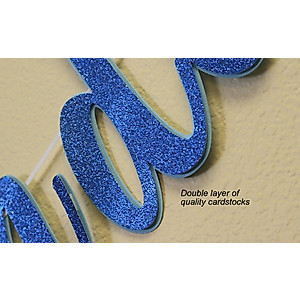 All About Details Happy 70th Birthday Cursive Banner (Blue)