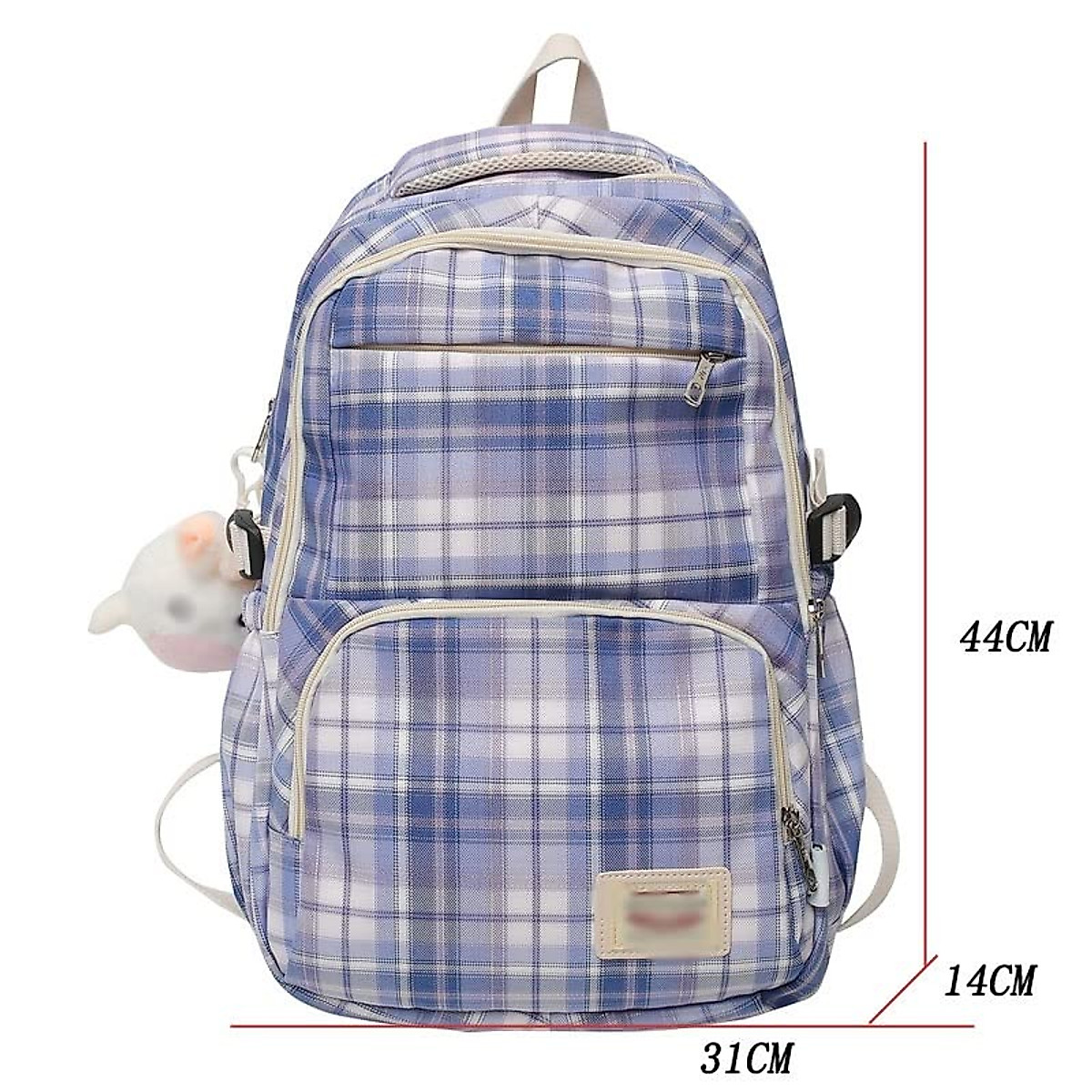 DINGZZ Women Plaid Backpack Large Capacity School Backpack Teenager Girl Lattice Travel Backpack (Color : D, Size : 31 * 14 * 44CM)