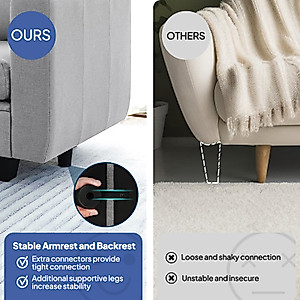 Arathorn Modular Sofa Armrest Module for Modular Sectional Sofa Couch, Pair of Armrest for Living Room Sofa Set, Grey