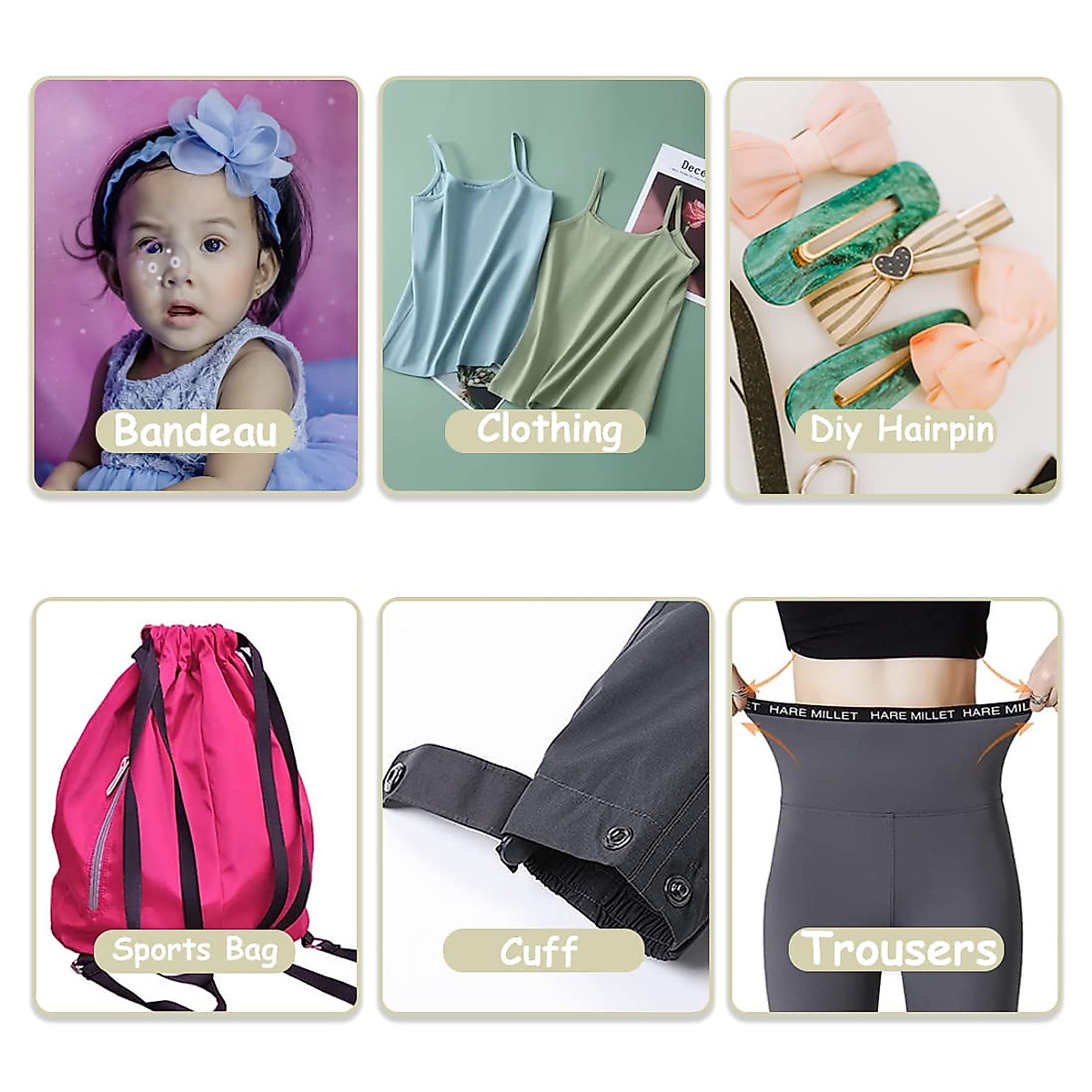 Bristlegrass Picot Loop Mesh Elastic Band 5/8" Frilly Lace Spandex Ribbon for Hair Tie Headband Lingerie Underwear Sewing Trim (Combo E-5/8 Inch X 24 Yards)