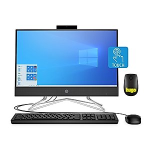 HP 2020, 22 All-in-One Desktop Computer 21.5 FHD Touchscreen/AMD Ryzen 3 3250U/ 8GB DDR4 RAM/ 1 TB HDD/DVD-Writer/AC WiFi/HDMI/Bluetooth/Black/Windows 10 Home with Hugo Mouse (Renewed)
