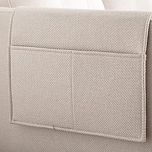 PEIHONGET Sectional Sleeper Sofa with Pull Out Bed, 3-Seater Sofa Couch with Storage Modern L-Shaped Sofa Bed with Chaise Lounge for Small Spaces, Living Room(Beige+Polyester)