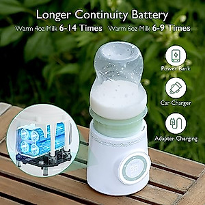 Momcozy Portable Bottle Warmer for Travel, Double Leak-Proof Travel Bottle Warmer with Fast Heating, Safety Material Baby Bottle Warmer for Dr. Brown, Philips Avent, Medala, Tommee Tippee, Comotomo