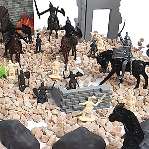 NSVJVY 254pcs/set Medieval Castle Knights Action Figure Toy Army Playset with Toy Soldier, Cavalry and Arrow Tower, Great for Girls and Boys(Size:254PCS)