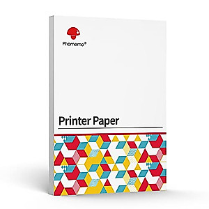 Phomemo M08F A4 Portable Thermal Printer + 8.26"x11.69" A4 Thermal Paper 200 Pcs, Wireless Mobile Travel Printers for Car & Office, Bluetooth Printer Compatible with Android and iOS Phone & Laptop