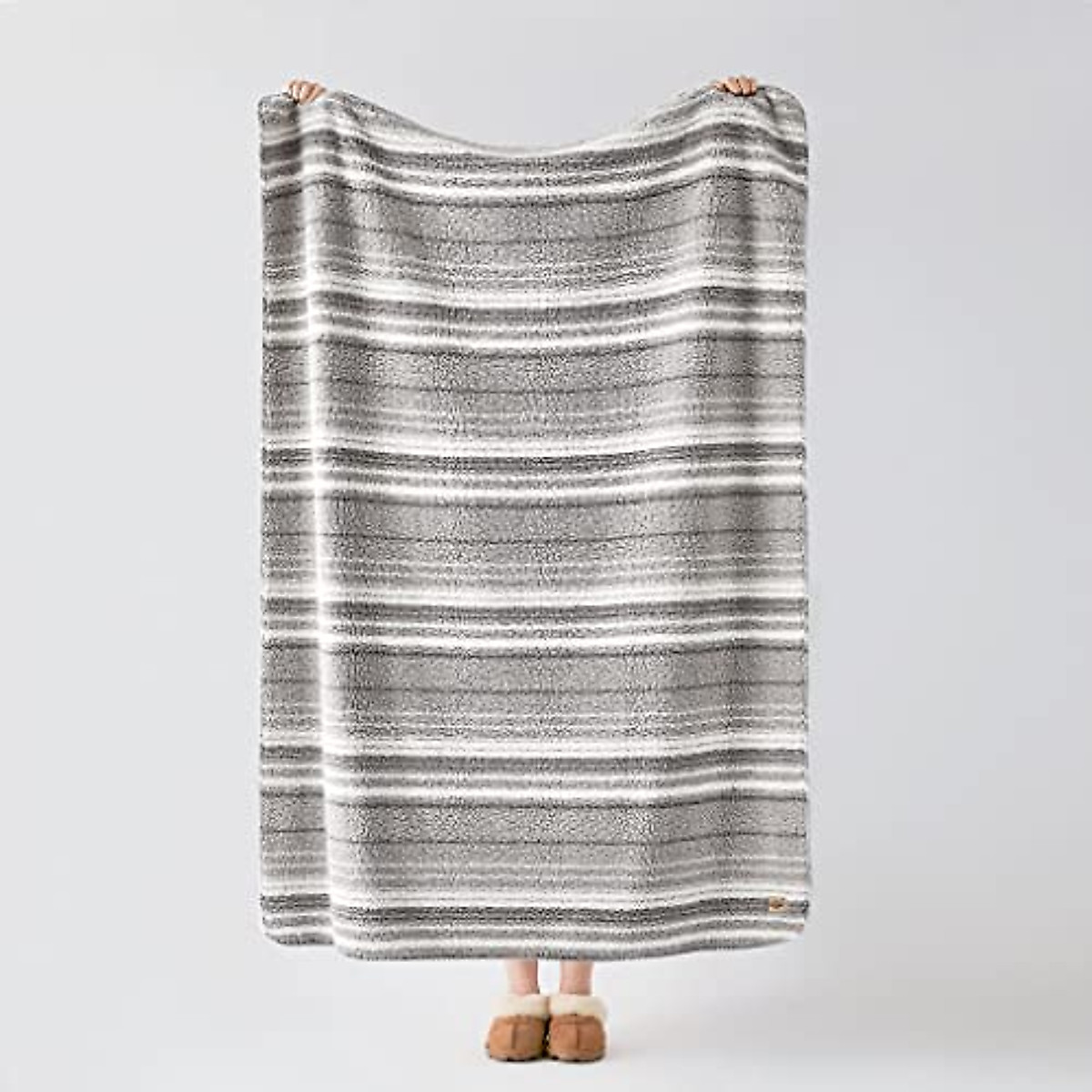 UGG - Daybreak Throw Blanket - Soft Striped Ombre Throw Blanket - 50" x 70" - Warm Accent Blanket for Couch or Bed - Cozy Home Décor - Stone