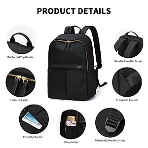 GOLF SUPAGS Laptop Backpack with Separate Laptop Compartment Water Resistant Computer Backpacks Fits 15 Inch Notebook Travel Work College Bags for Women Girls (Black)