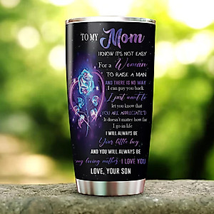 Mom Gifts from Son - 20oz Stainless Steel Insulated Purple Galaxy Mom Tumbler Present - Christmas, Valentine's Day, Mom Birthday Gifts, Mothers Day Gifts from Daughter for Mom, New Mom, Bonus Mom
