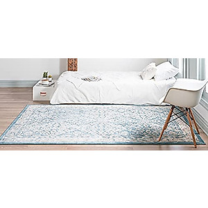 Unique Loom Oslo Collection Traditional Botanical Teal Area Rug (5' x 8')