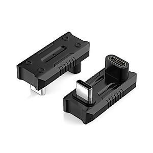 MoKo 180 Degree USB C Adapter with 13.5mm Wider Gap, U Shape USB-C Male to USB-C Female Connector with PD 240W/20 Gbps/8K, USB C 180 Angle Adapter for ROG Ally/Steam Deck/Legion Go/Laptop/Tablet/Phone