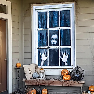 Halloween Window Decorations 31.5x47.2" Window Door Wall Cover Scary Halloween Decorations Indoor Outdoor Party Decor