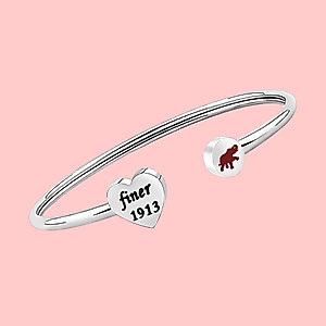 BAUNA Bangle Finer Theta Sorority Bracelet Lucky Elephant Sisterhood Gift (Finer Bracelet)